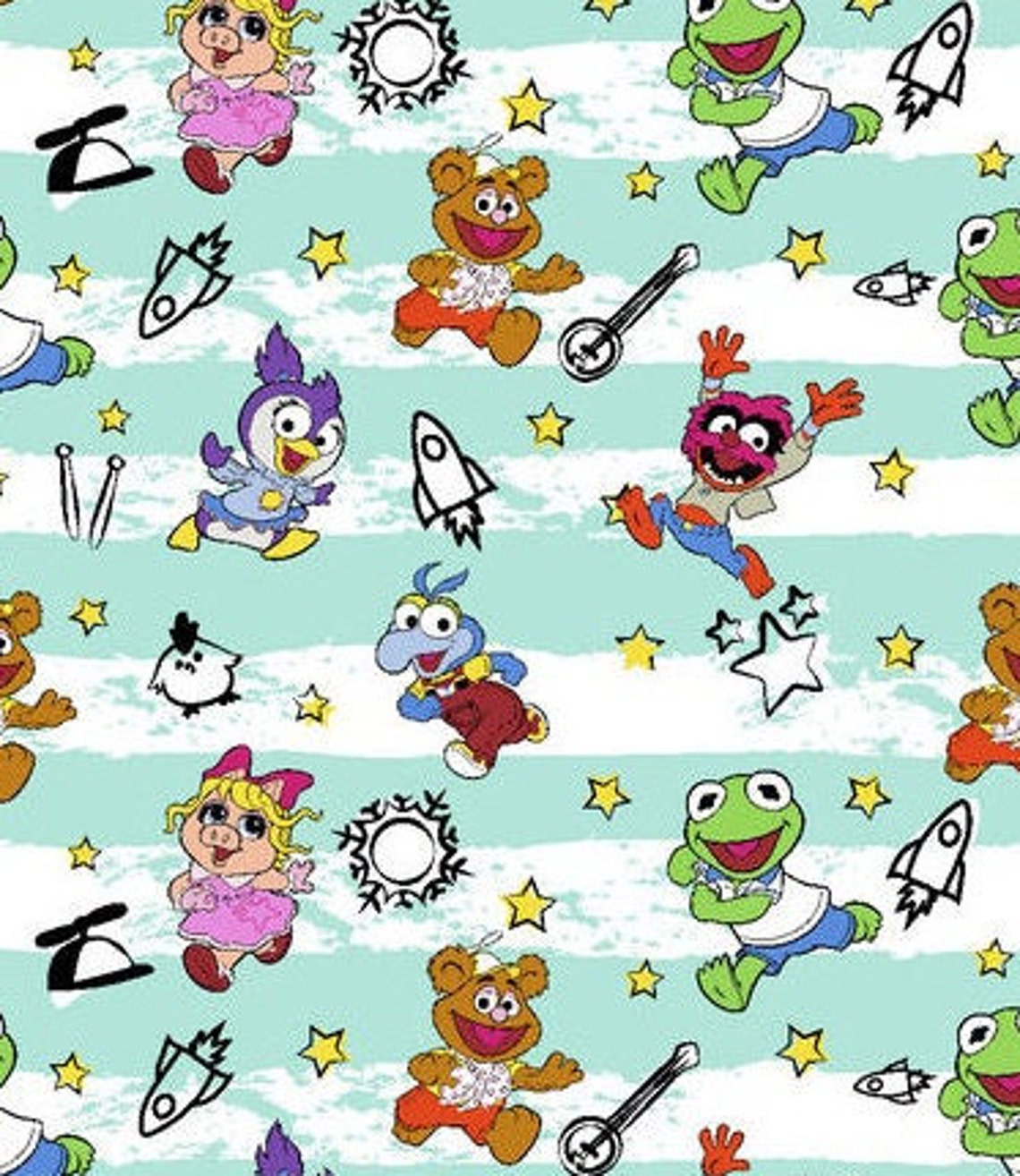 Muppet Babies Cotton Fabric by the Yard Fabric Cotton - Etsy