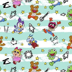 Muppet Babies Cotton Fabric by the Yard, Fabric, Cotton, Masks, Crafts ...