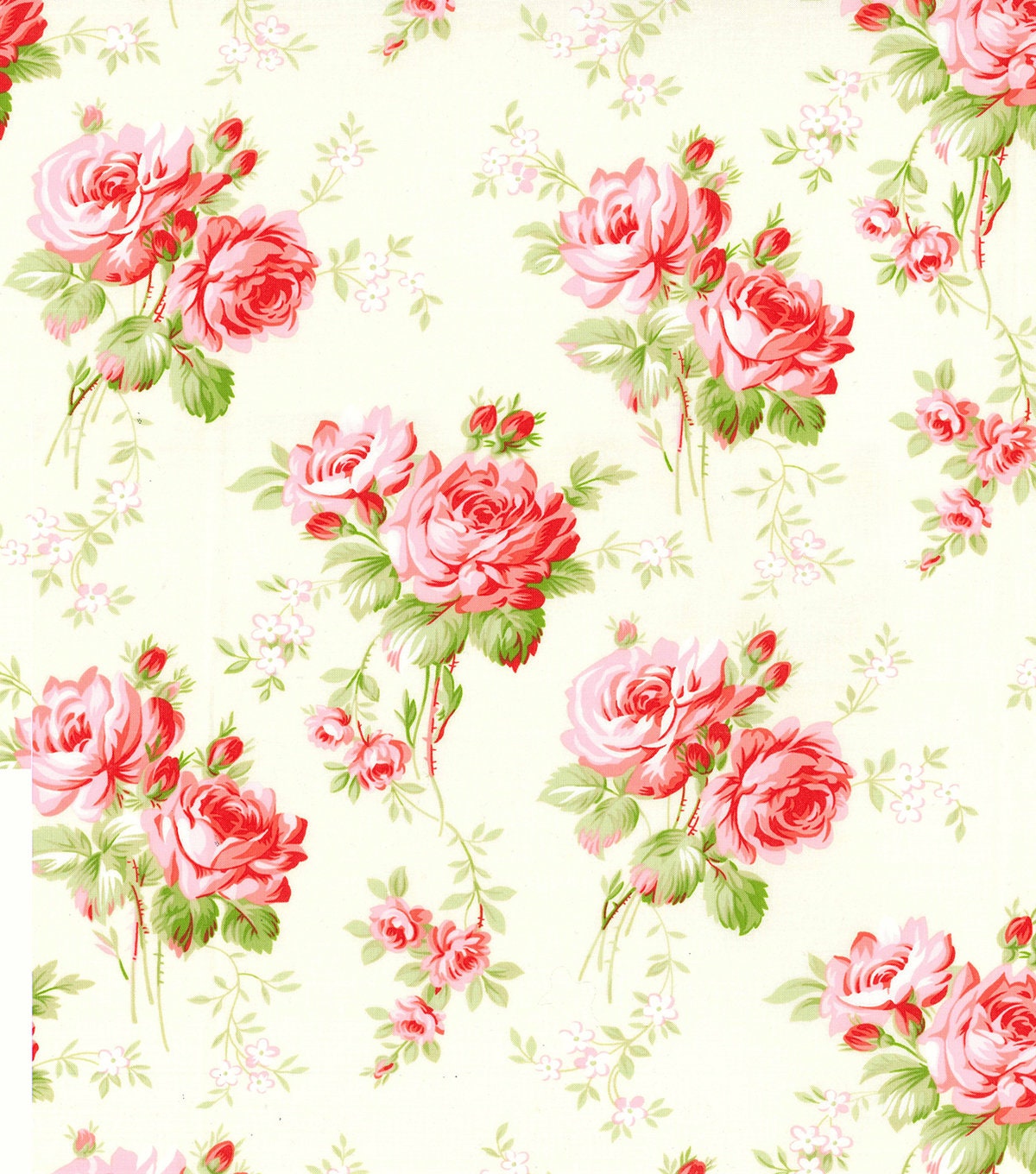 Floral Cream Premium Cotton Fabric by the Yard Fabric - Etsy