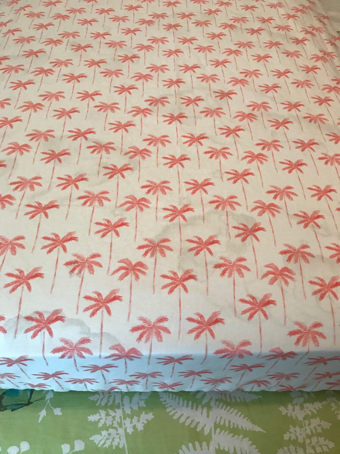 Organic Coral Palm Trees Toddler & Nursery Bedding Crib - Etsy