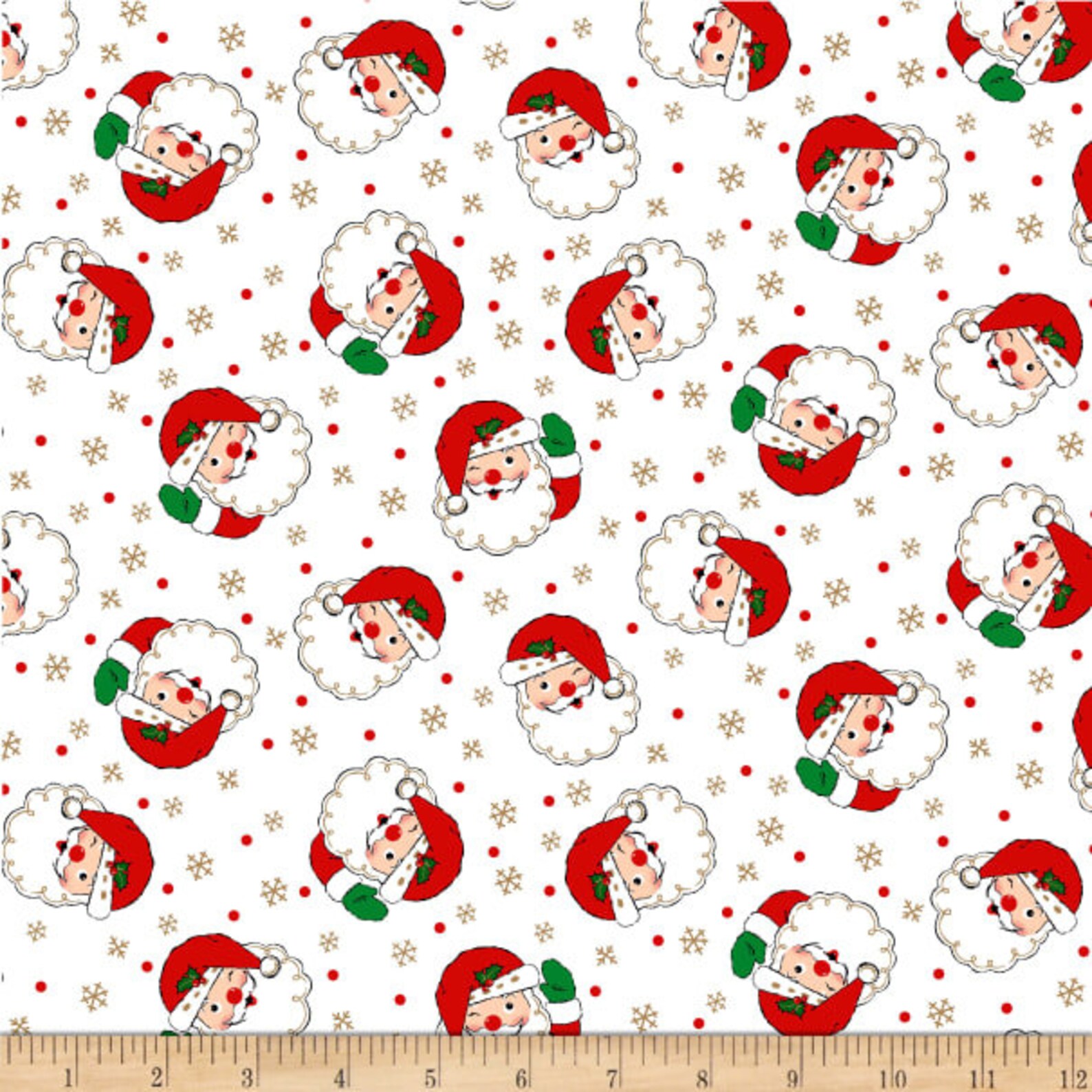 Winking Santa Cotton Fabric by the Yard Fabric Cotton - Etsy