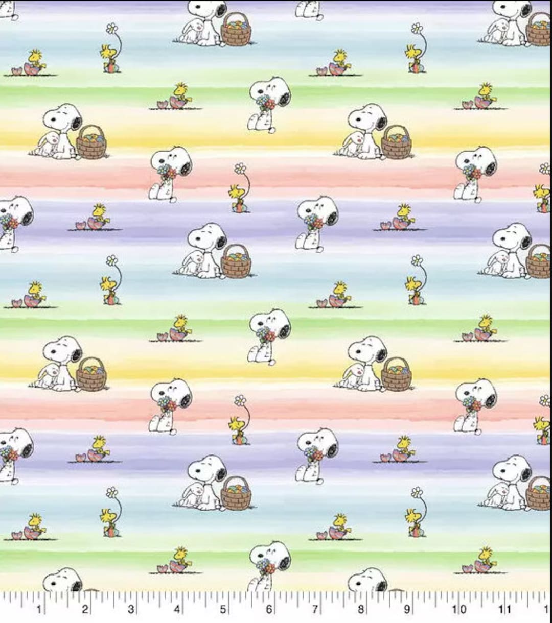 Snoopy Peanuts Easter Cotton Fabric by the Yard, Fabric, Cotton, Masks ...