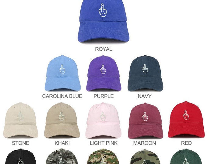 MIDDLE FINGER Embroidered Baseball Hat, Embroidered Middle Finger Dad ...