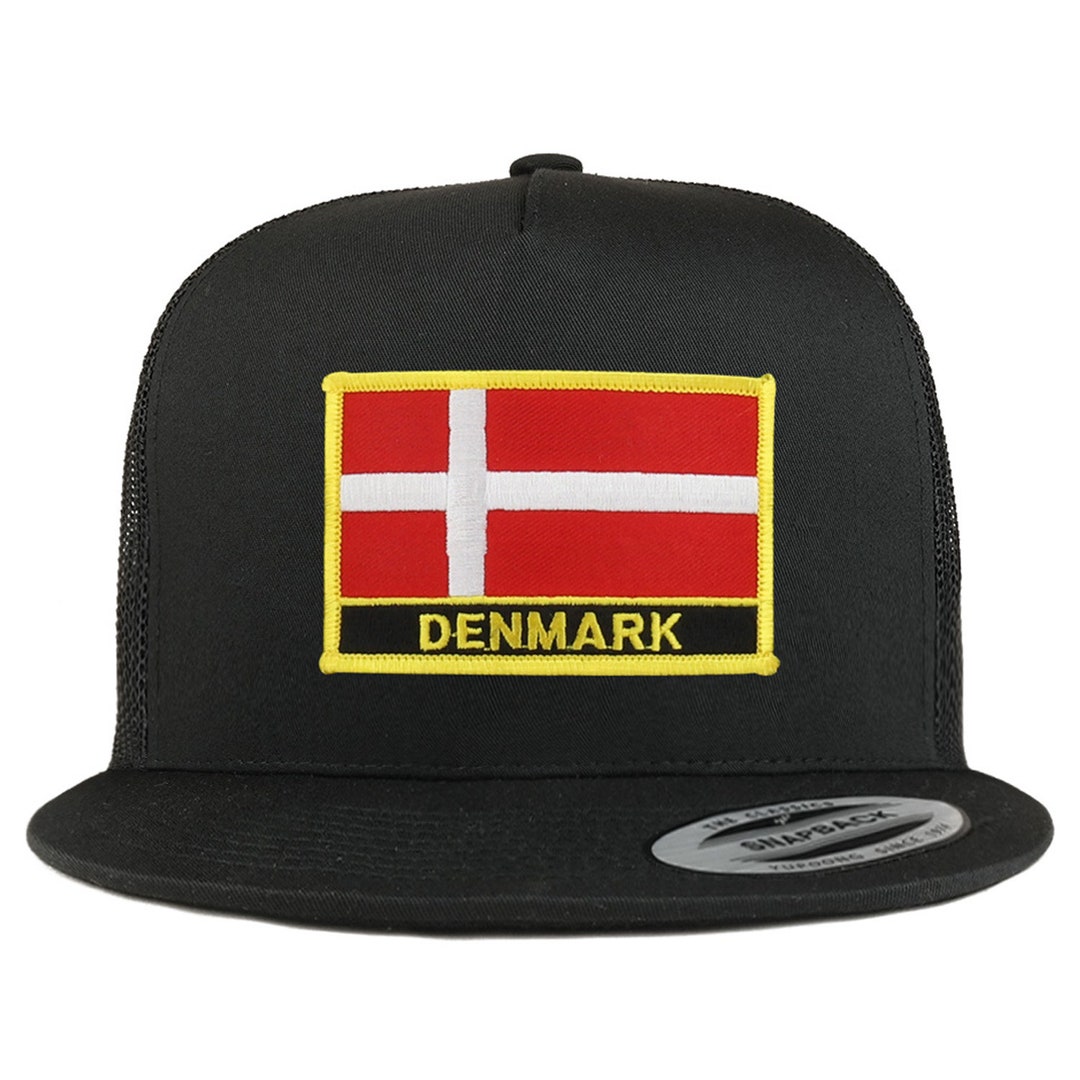 Stitchfy Denmark Flag 5 Panel Flatbill Trucker Mesh Cap - Etsy