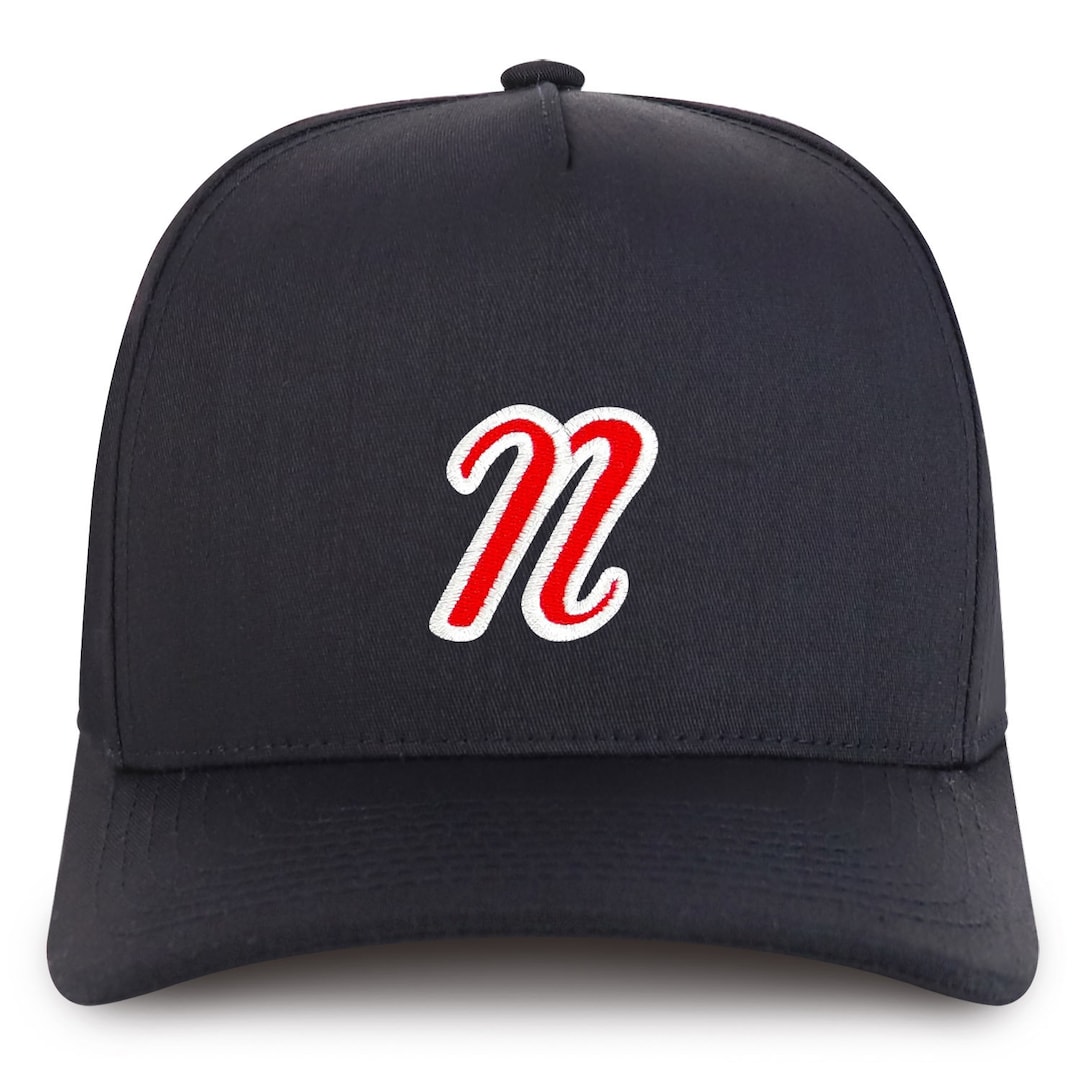 Stitchfy Letter N Script Outline 5 Panel Structured Snapback Baseball ...