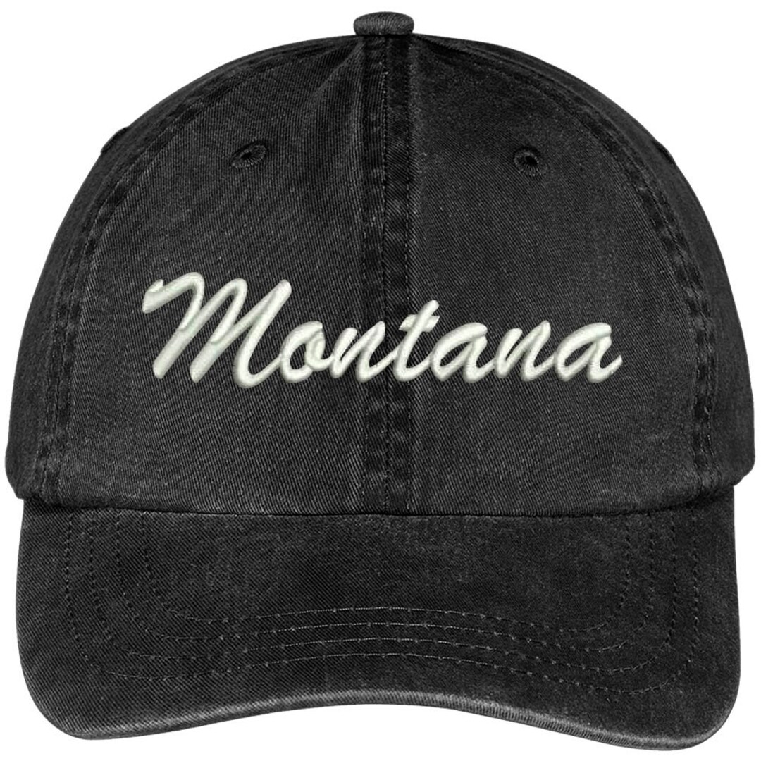 Stitchfy Montana State Embroidered Low Profile Adjustable Cotton Cap - Etsy