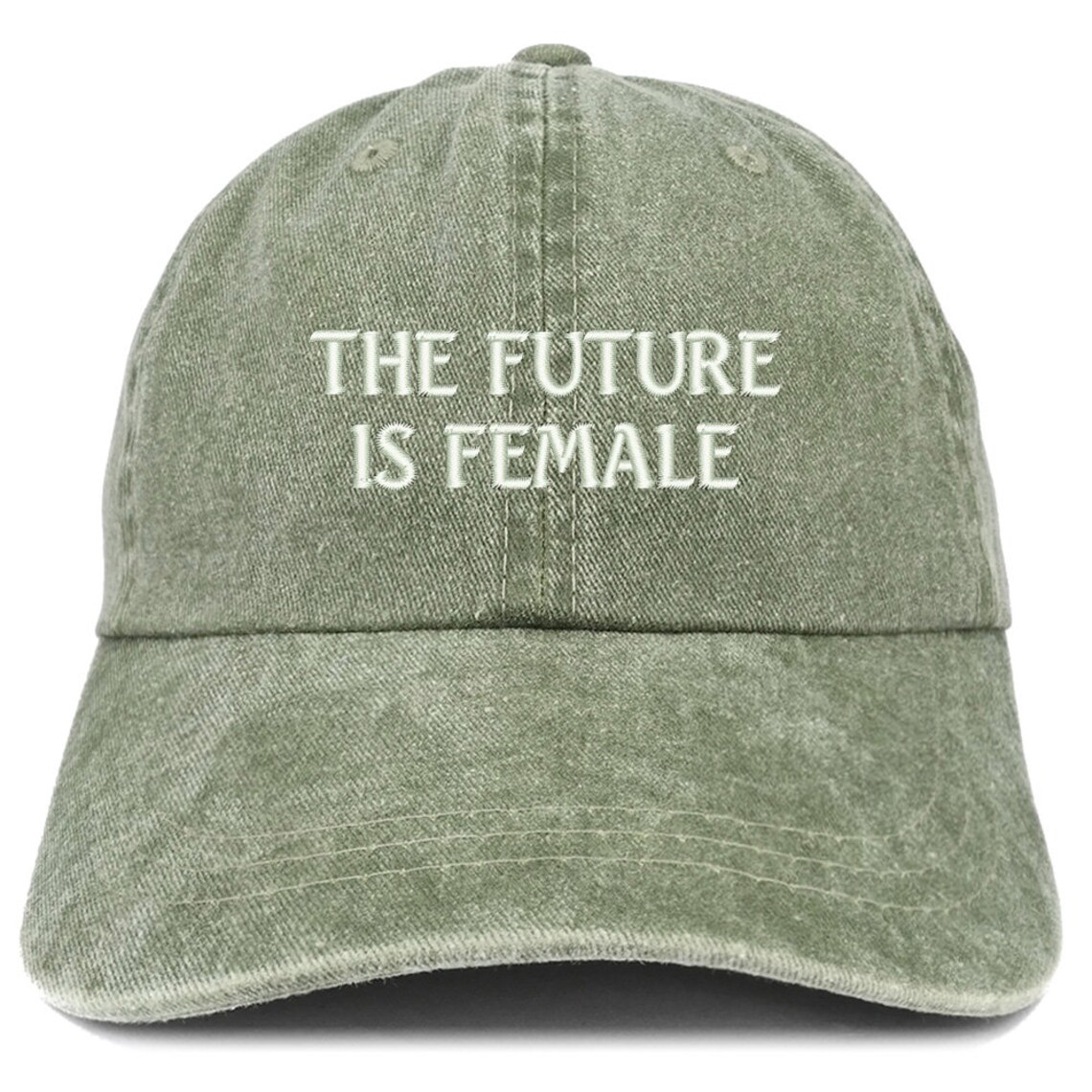 Stitchfy the Future is Female Embroidered Soft Washed Cotton Adjustable ...