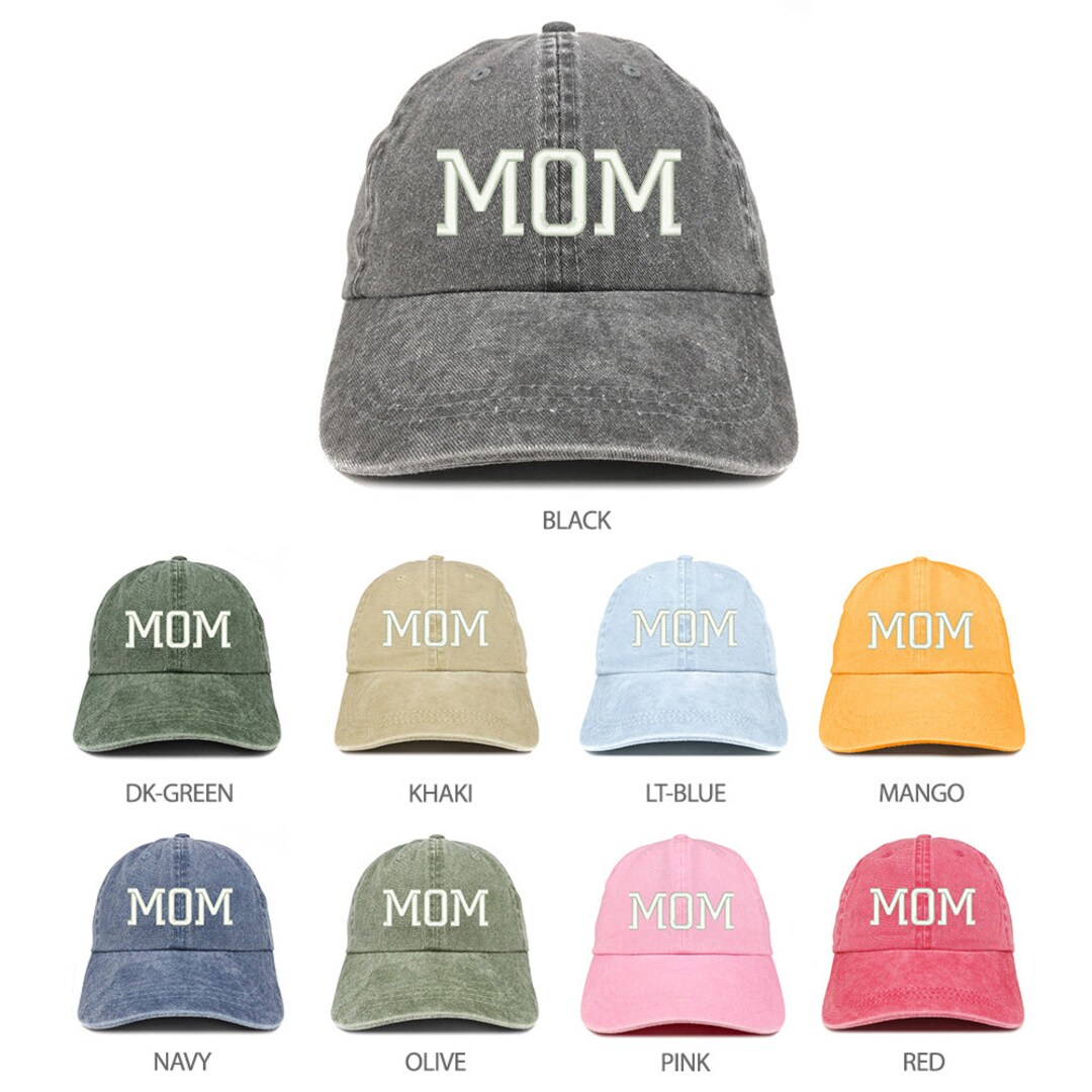 Stitchfy Mom Embroidered Pigment Dyed Low Profile Cotton Cap - Etsy