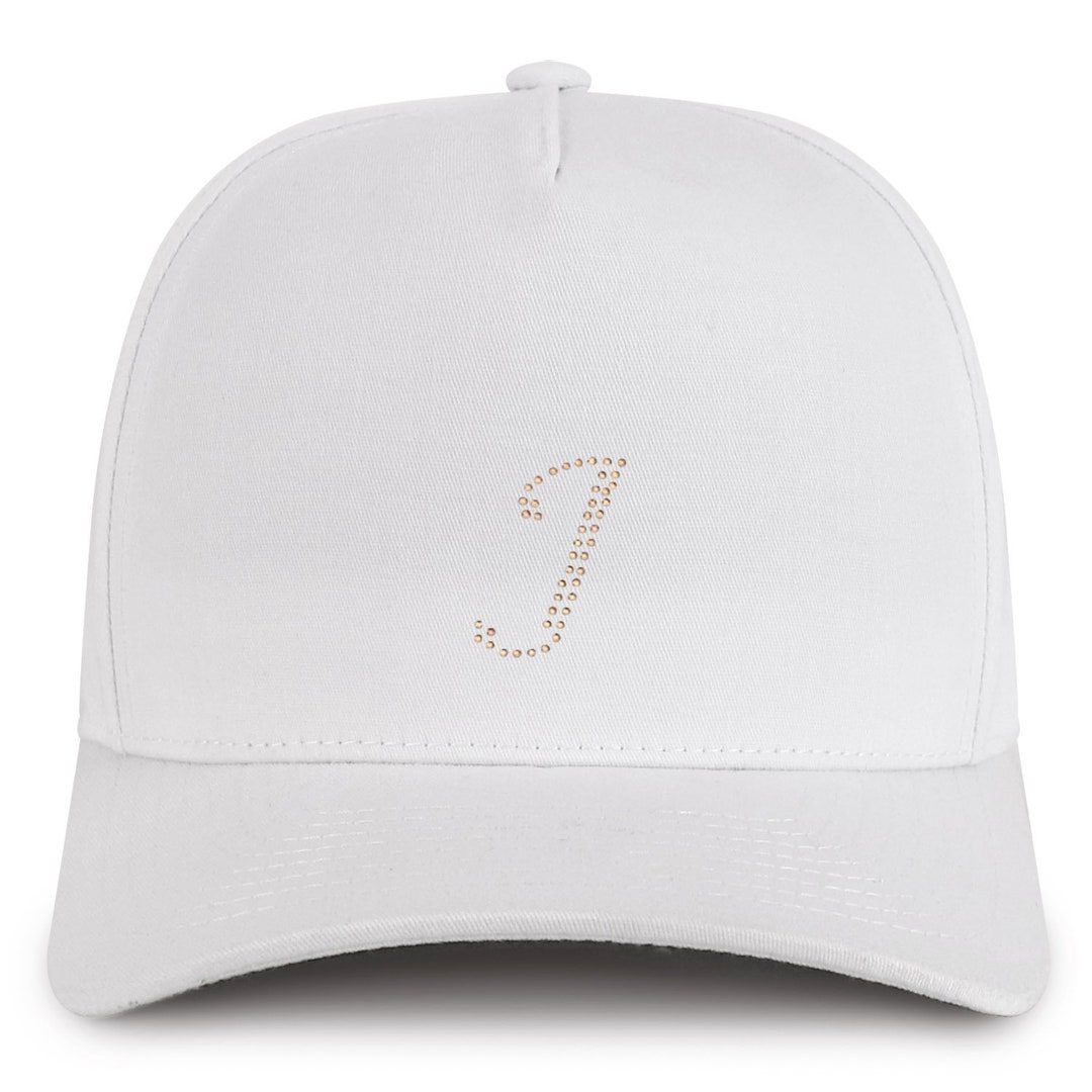 Stitchfy Letter J Rhinestone Patch 5 Panel Cotton Baseball Cap (SF ...
