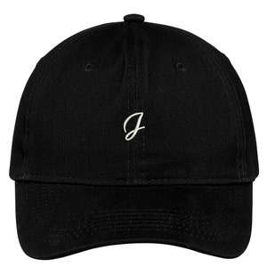 Stitchfy Letter J Small Script Font Embroidered Adjustable Cotton Cap ...