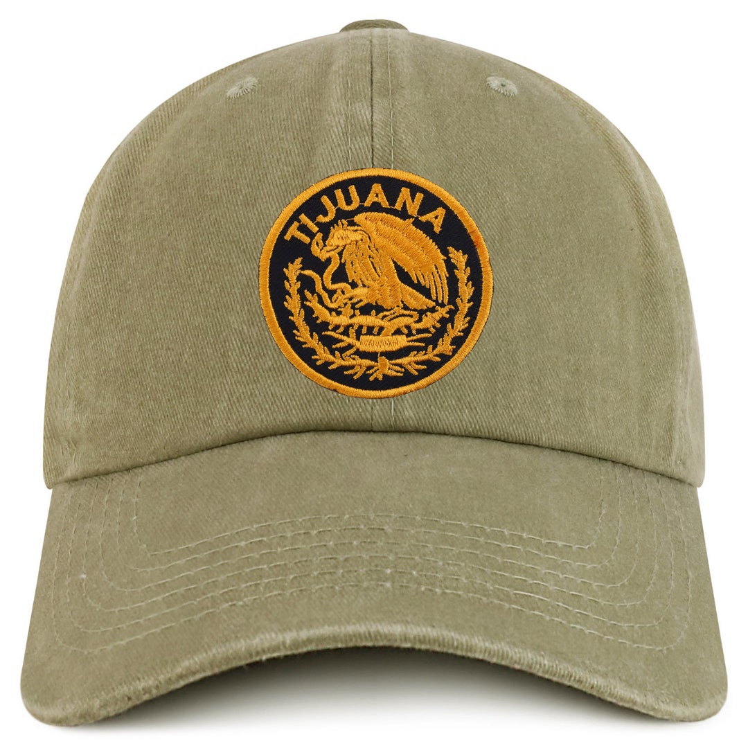 Stitchfy Tijuana Mexico Gold Embroidered Patch Pigment Dyed Washed ...