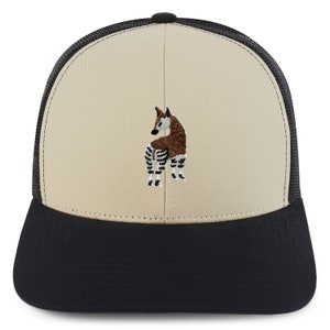 Stitchfy Okapi Embroidered Patch Structured 6 Panel Mesh Back Trucker ...