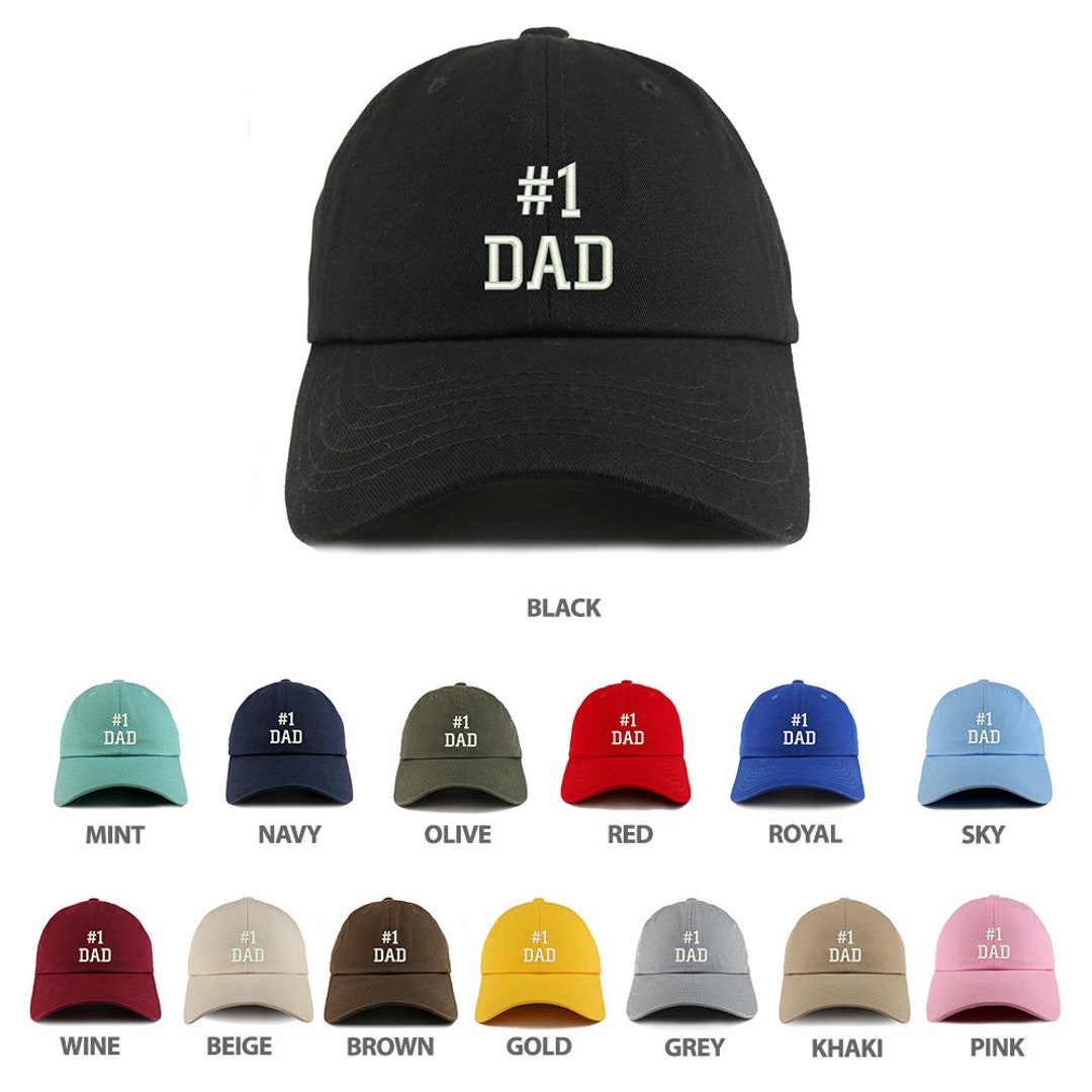 Stitchfy Number 1 Dad Embroidered Low Profile Soft Cotton Dad Hat Cap ...