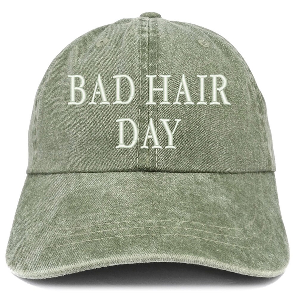 Stitchfy Bad Hair Day Embroidered 100% Cotton Baseball Cap - Etsy