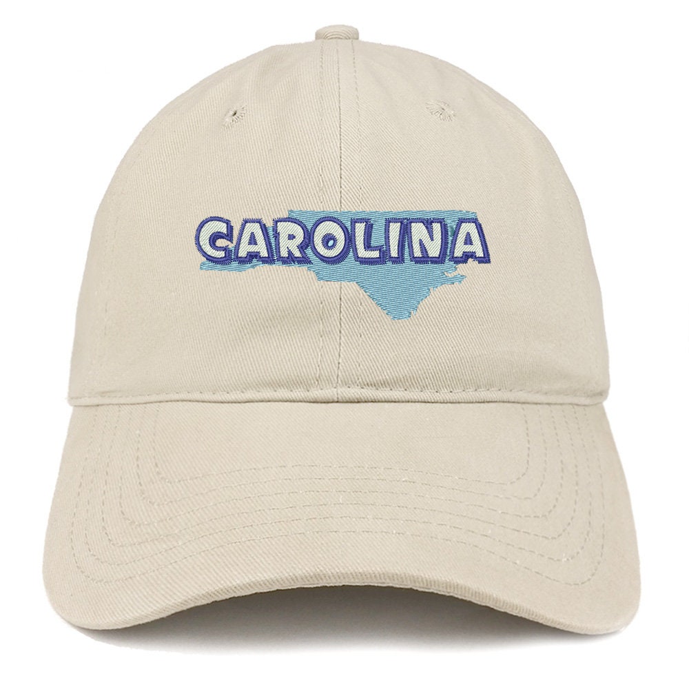 Stitchfy Carolina State Map Embroidered Unstructured Cotton Dad Hat - Etsy