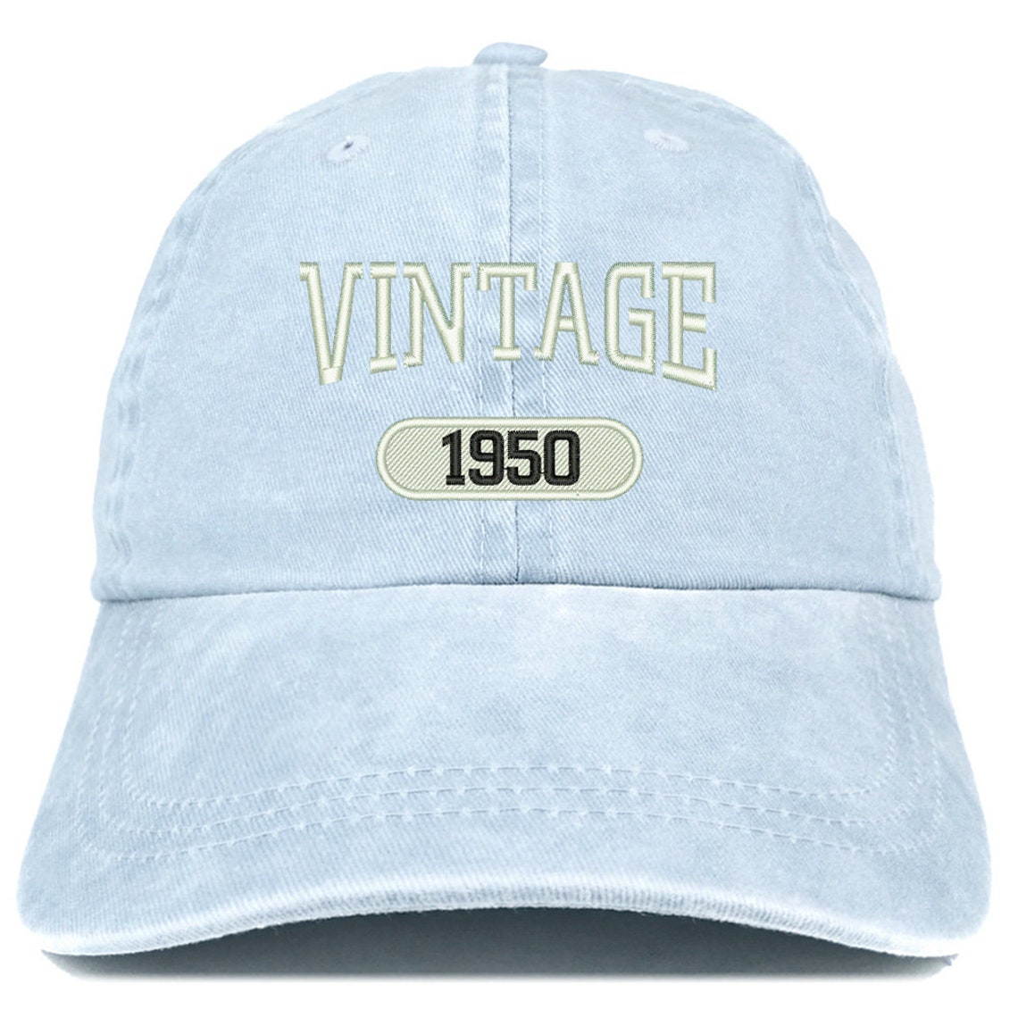 Stitchfy Vintage 1950 Embroidered Pigment Dyed Washed Baseball Cap (SF ...