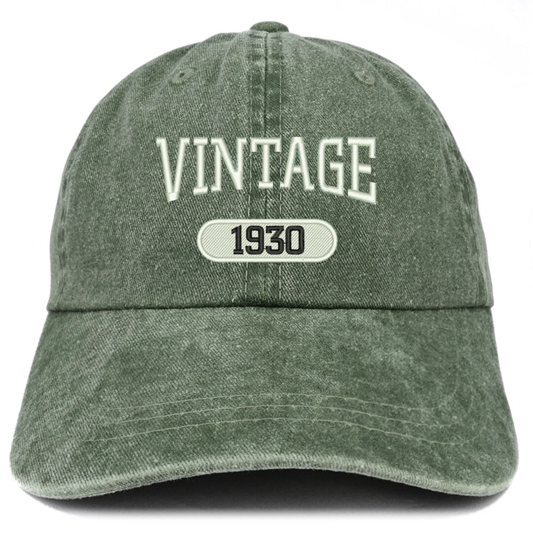 Stitchfy Vintage 1930 Birthday Embroidered Pigment Dyed Washed Baseball ...