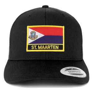 Stitchfy St Maarten Flag Patch Retro Trucker Mesh Cap - Etsy