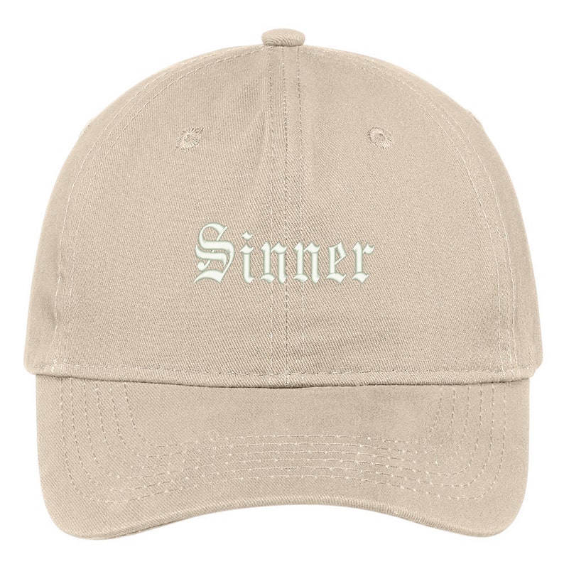 Stitchfy Sinner Embroidered Low Profile Adjustable Cap Dad Hat - Etsy