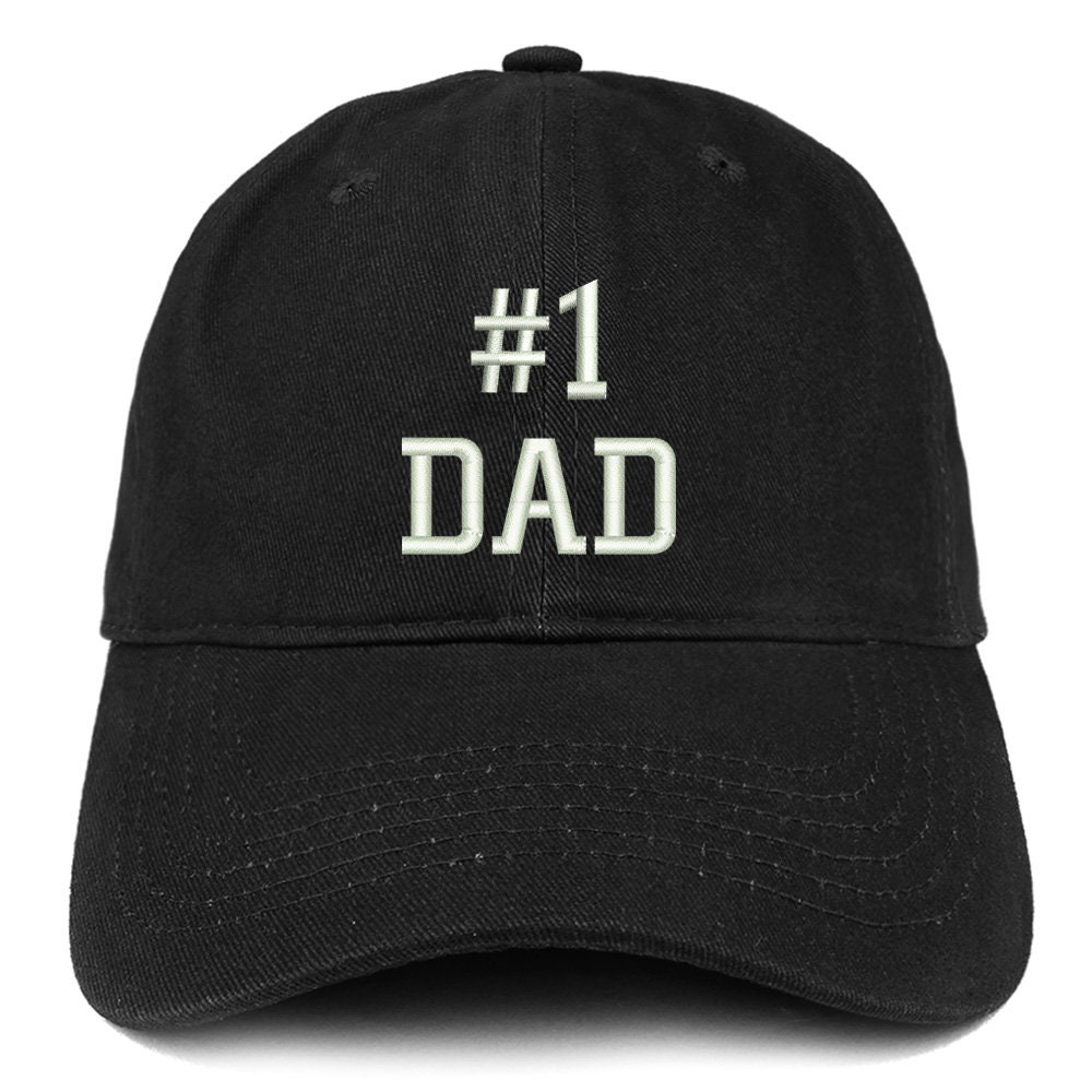 Stitchfy Number 1 Dad Embroidered Brushed Cotton Dad Hat Cap - Etsy
