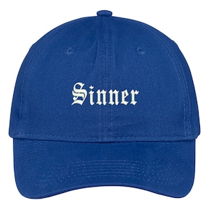 Stitchfy Sinner Embroidered Low Profile Adjustable Cap Dad Hat - Etsy