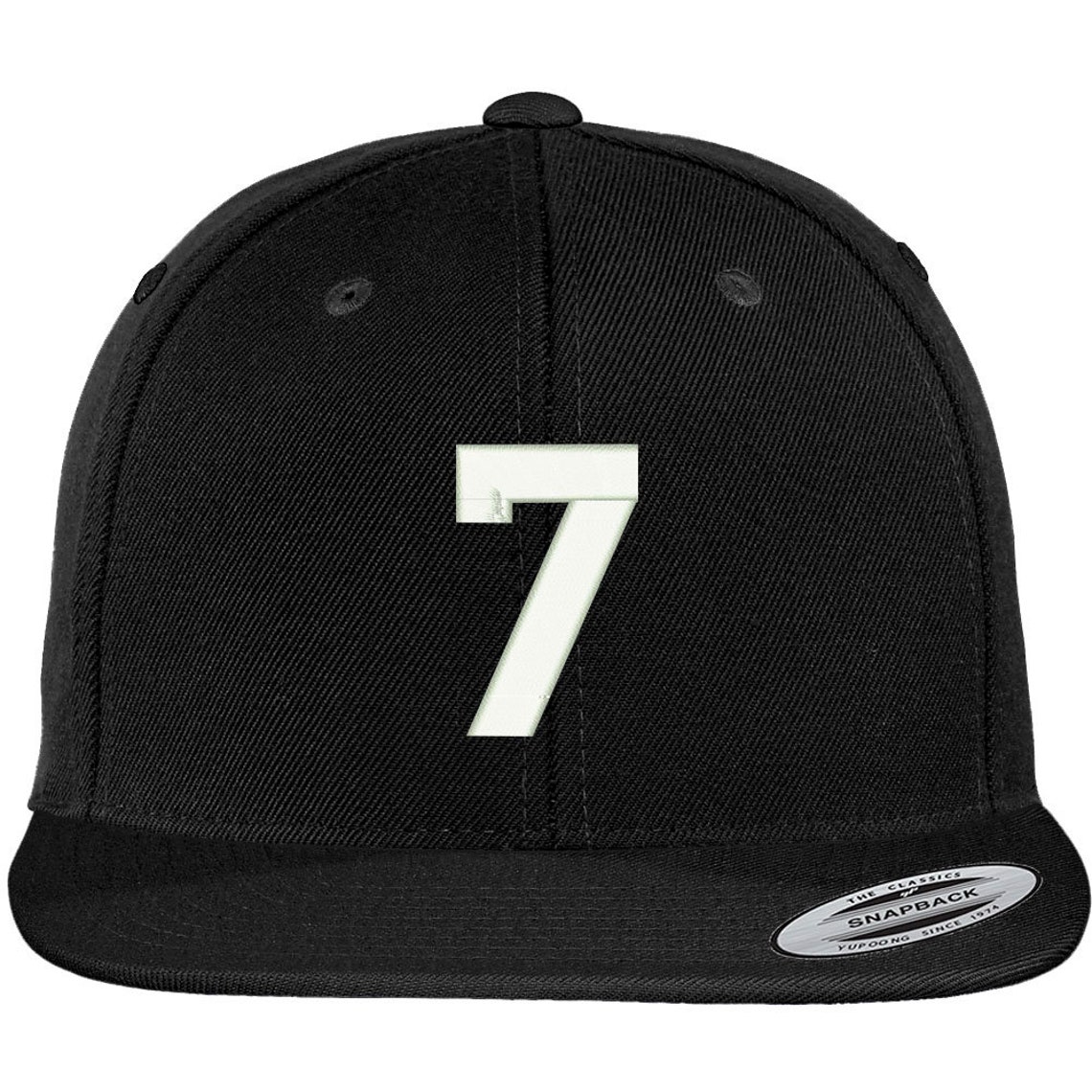 Stitchfy Number 7 Collegiate Varsity Font Embroidered Flat Bill ...