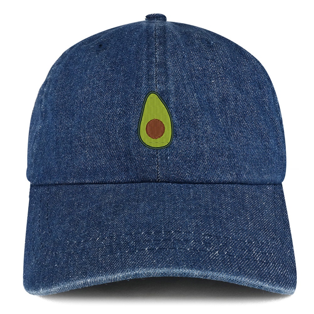Stitchfy Avocado Embroidered 100% Cotton Denim Cap Dad Hat - Etsy