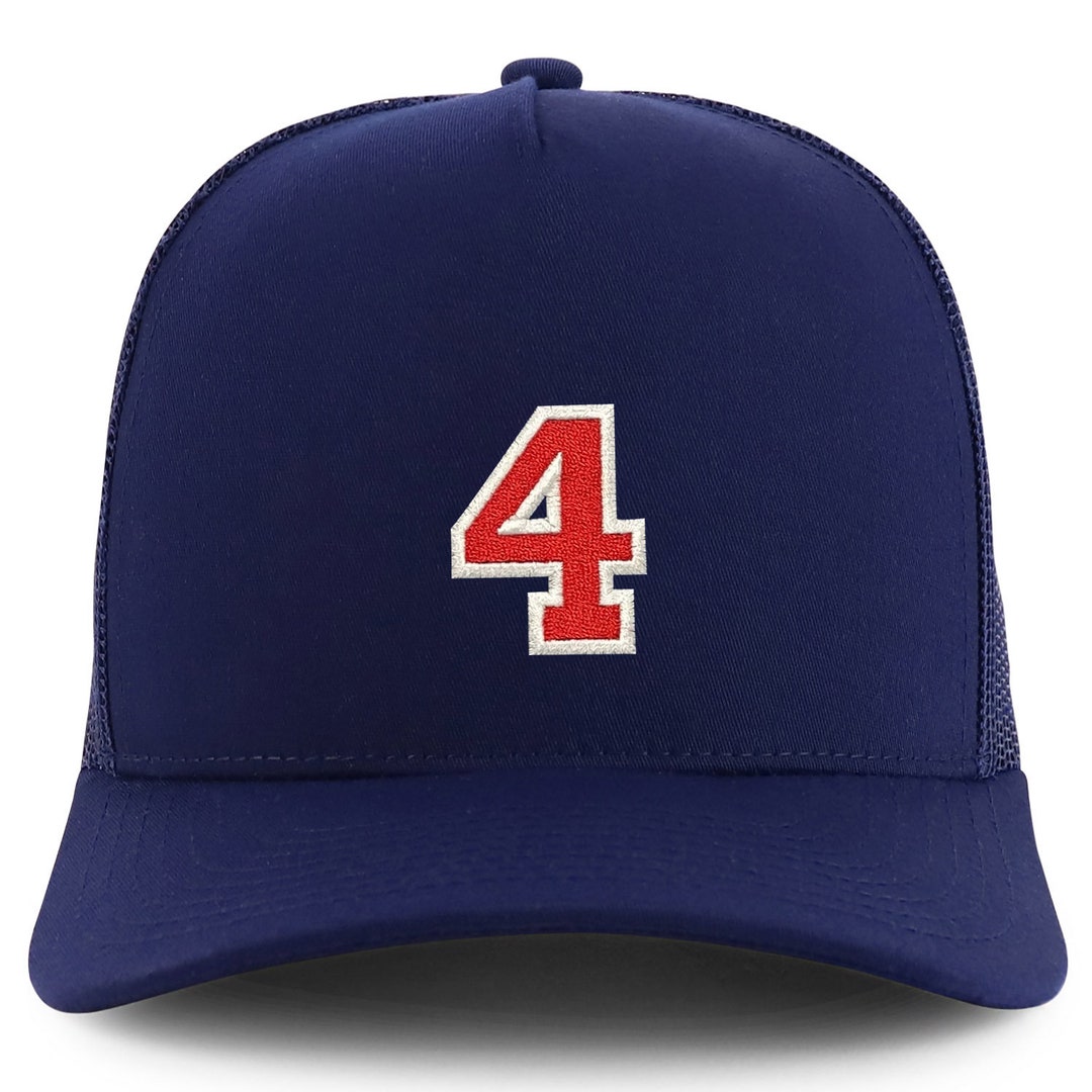 Stitchfy Number 4 Varsity Font Embroidered 5 Panel Structured Snapback ...