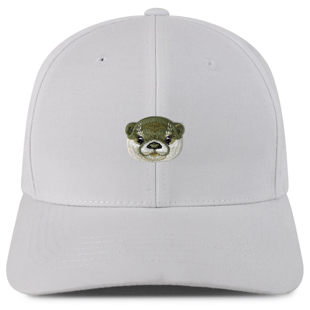 Stitchfy Otter Face Embroidered Patch Structured 6 Panel Baseball Cap ...