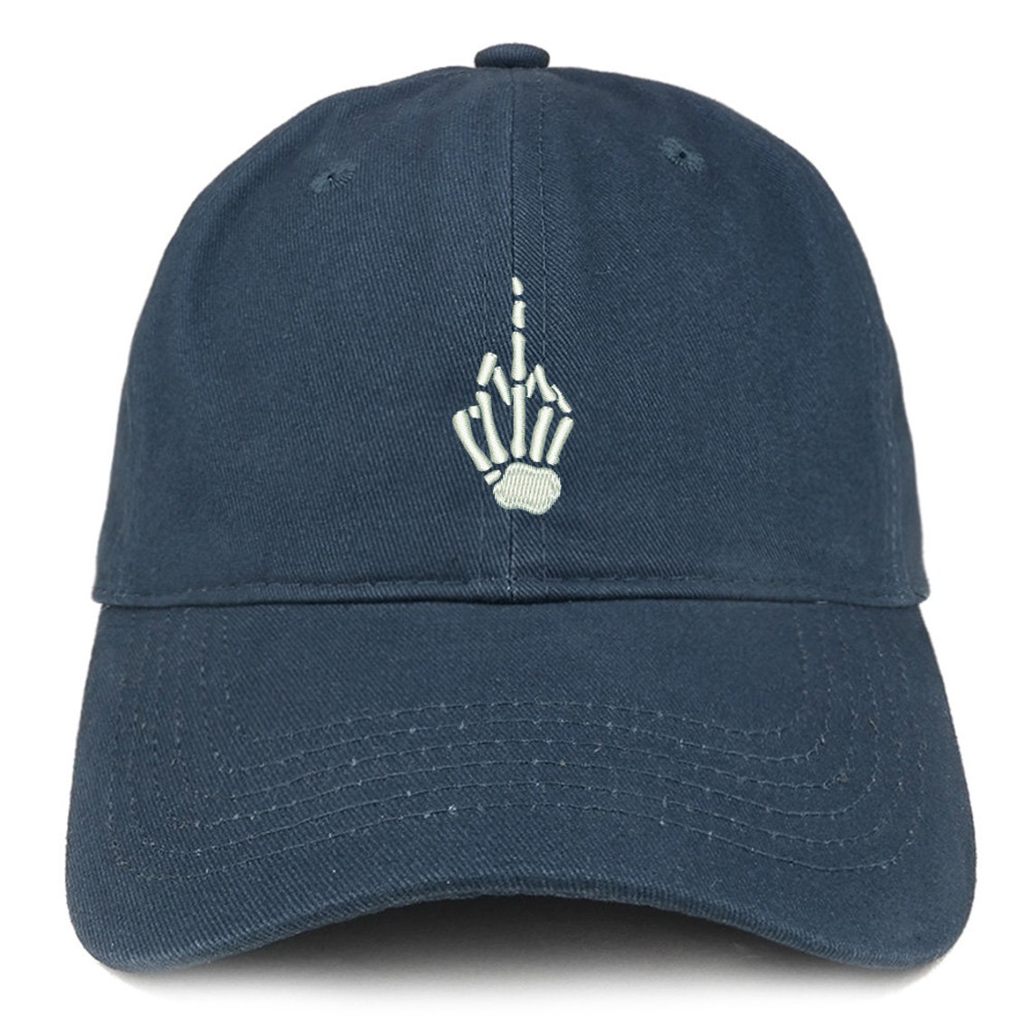 Stitchfy Skeleton Middle Finger Embroidered Unstructured - Etsy