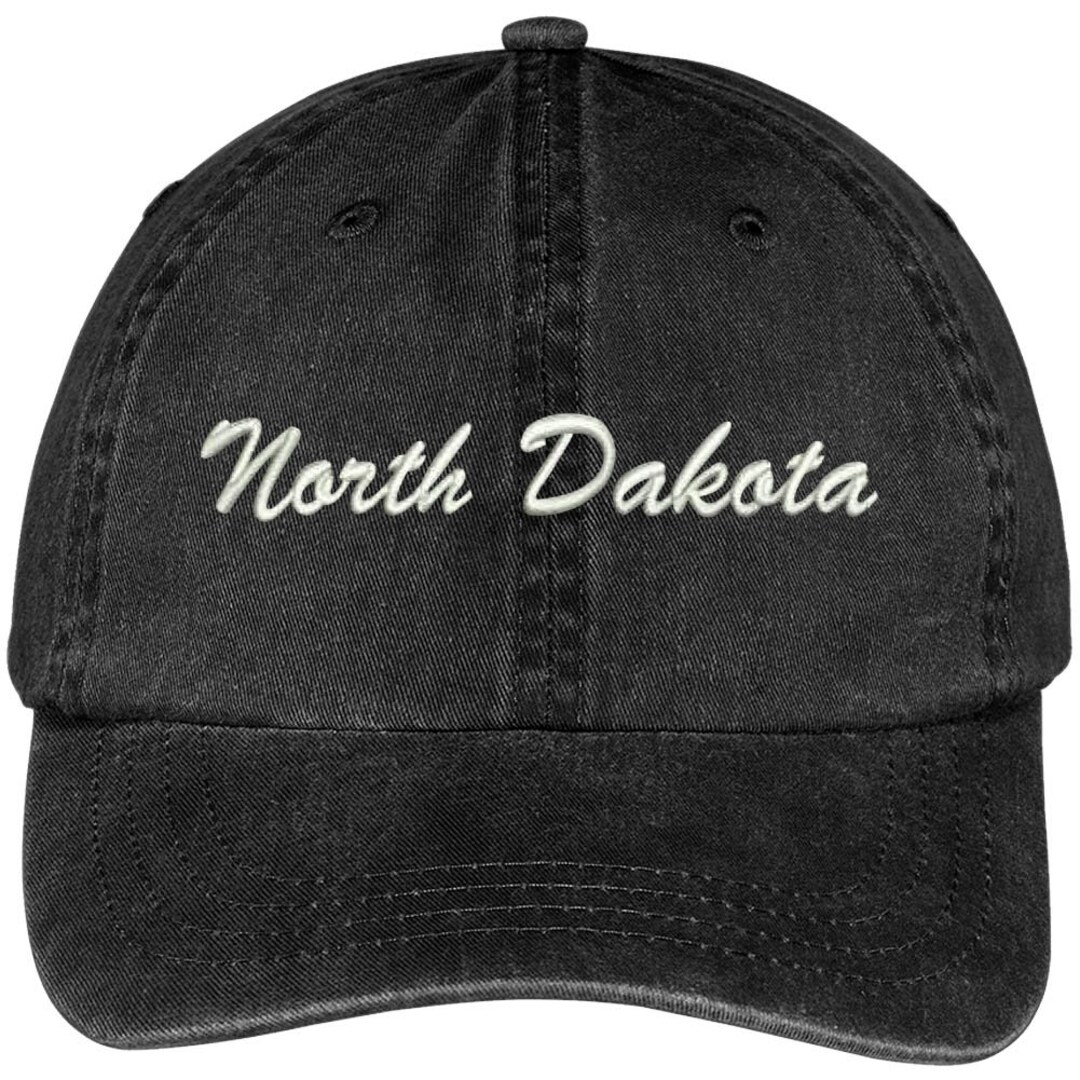 Stitchfy North Dakota State Embroidered Low Profile Adjustable Cotton ...