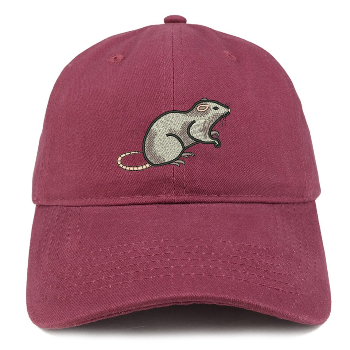 Stitchfy Rat Embroidered Unstructured Cotton Dad Hat - Etsy
