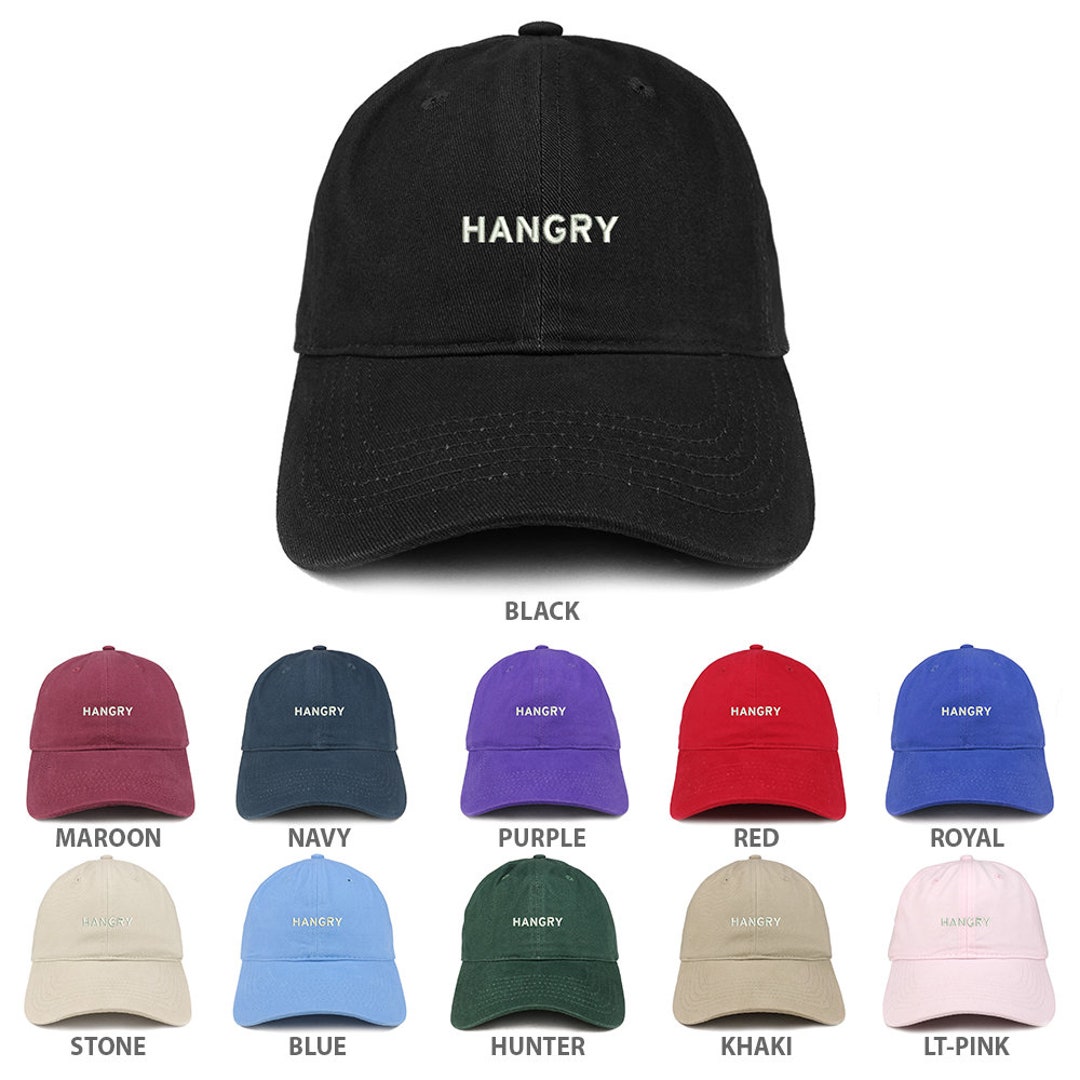 Stitchfy Hangry Embroidered 100% Cotton Adjustable Cap - Etsy