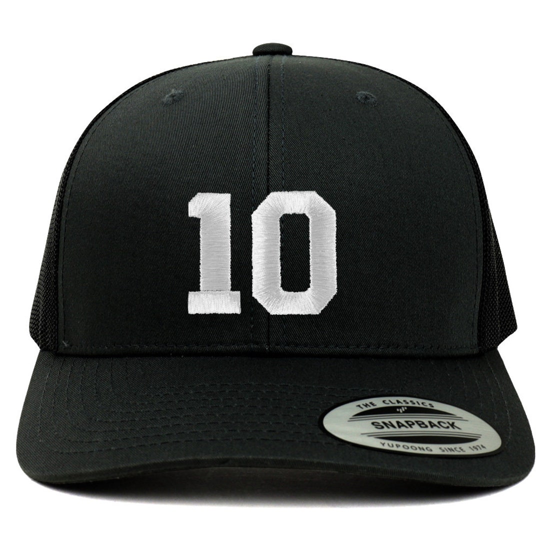 Stitchfy Number 10 White Thread Embroidered Retro Trucker Mesh Baseball ...