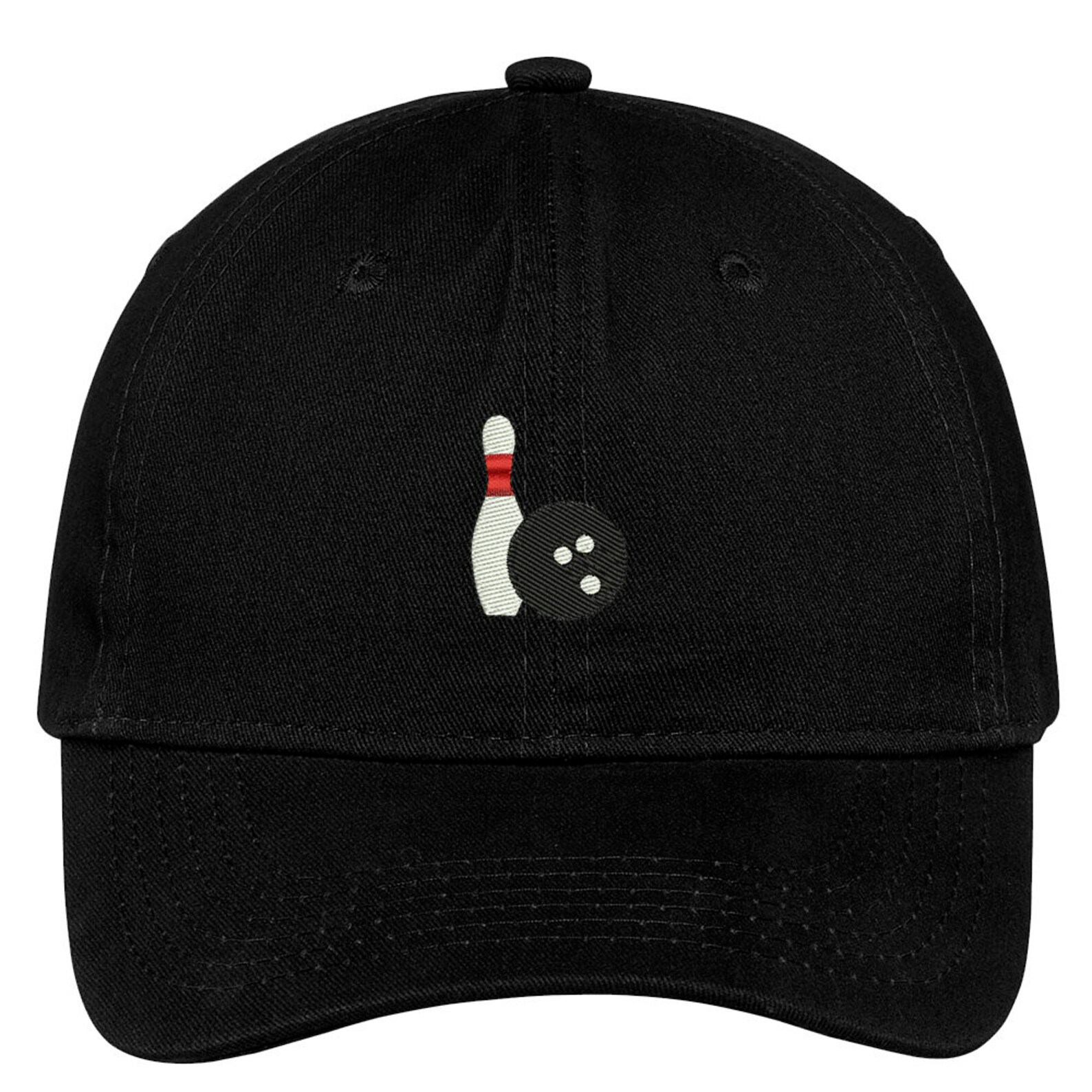 Stitchfy Bowling Ball and Pin Embroidered Soft Low Profile Cotton Cap ...