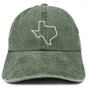 Stitchfy Texas State Outline Embroidered Washed Cotton Adjustable Cap ...