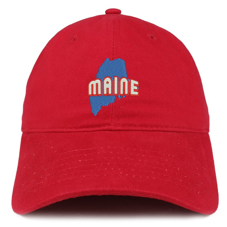 Stitchfy Maine Map Embroidered 100% Cotton Adjustable Cap Dad - Etsy
