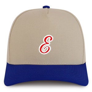 Stitchfy Letter E Script Outline 5 Panel Structured Snapback Baseball ...