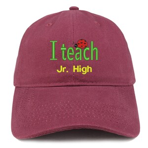 Stitchfy I Teach Junior High Embroidered 100% Cotton Adjustable Cap Dad ...