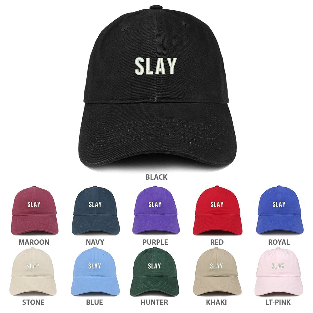 Stitchfy Slay Embroidered 100% Cotton Adjustable Cap Dad Hat | Etsy