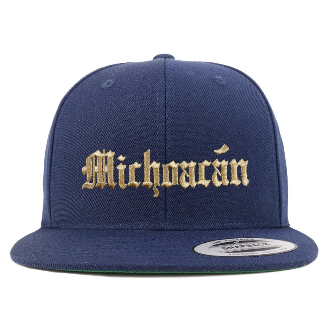 Stitchfy Old English Michoacan Gold Embroidered Flatbill Snapback ...