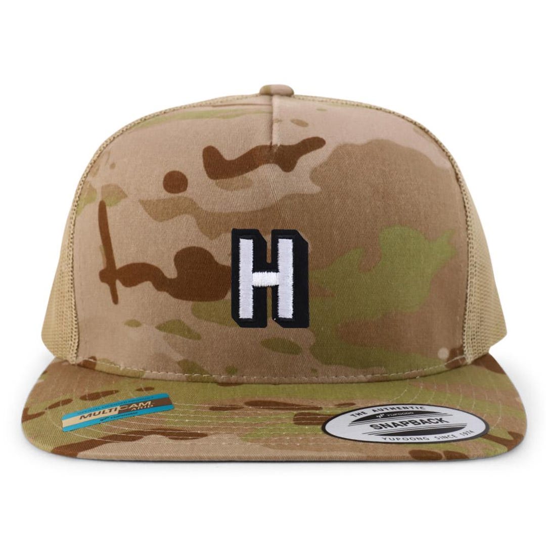 Stitchfy Alphabet H Patch 5 Panel Flatbill Trucker Cap (SF-AP0095-FLX ...