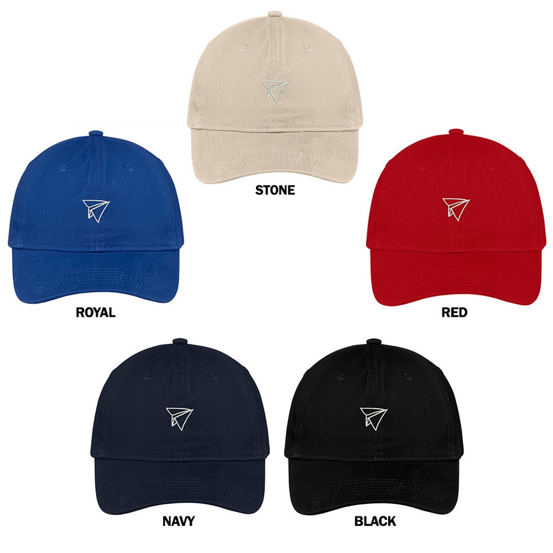 Stitchfy Paper Air Plane Embroidered Soft Brushed Cotton Low Profile ...