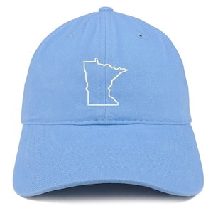 Stitchfy Minnesota State Outline Embroidered Soft Cotton Dad Hat - Etsy