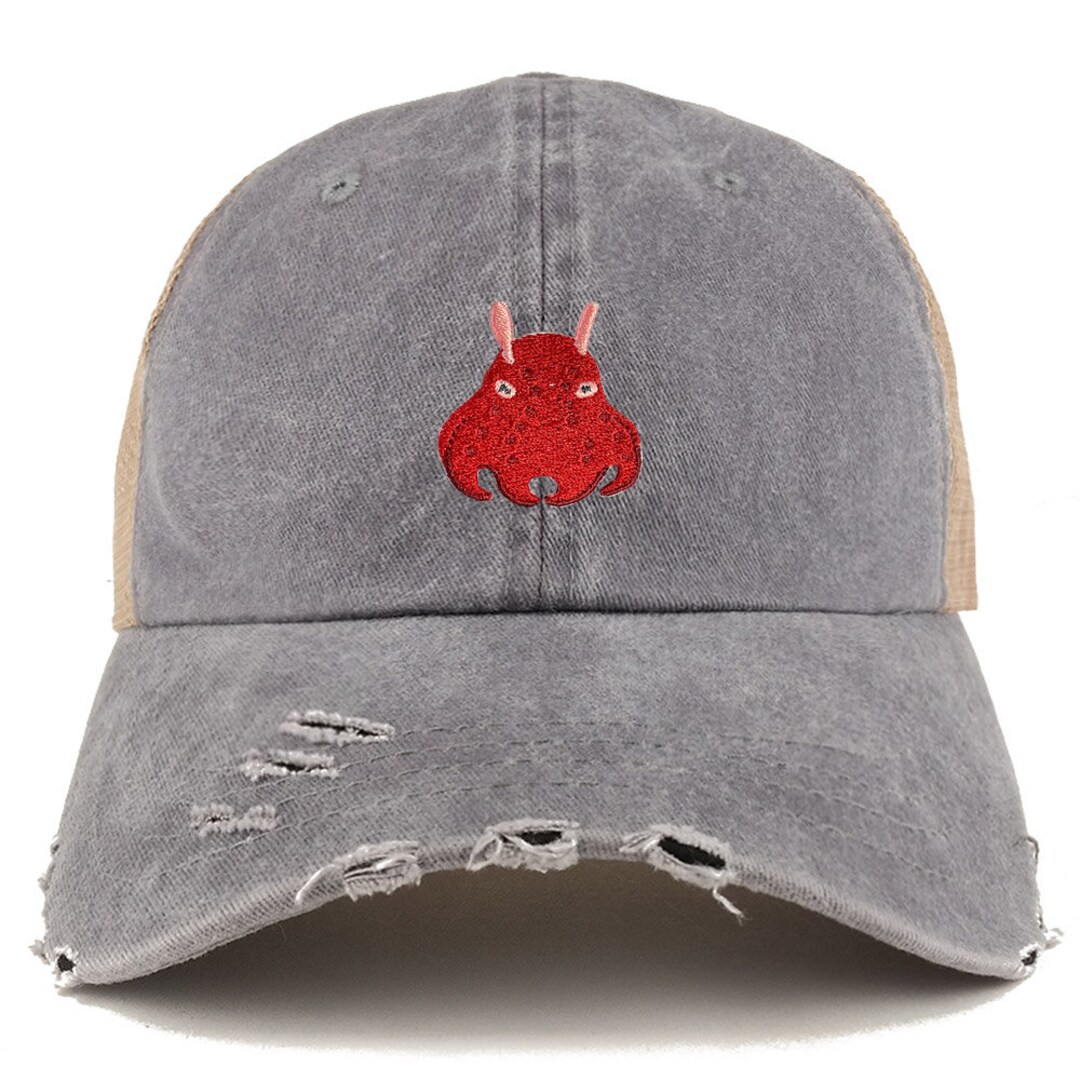 Stitchfy Octopus Embroidered Patch Frayed Bill Trucker Mesh Back Cap ...