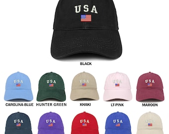 American Flag Embroidered Cap - Etsy