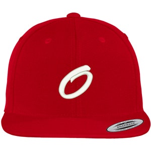 Stitchfy Letter O Brushed Script Embroidered Flat Bill Snapback ...