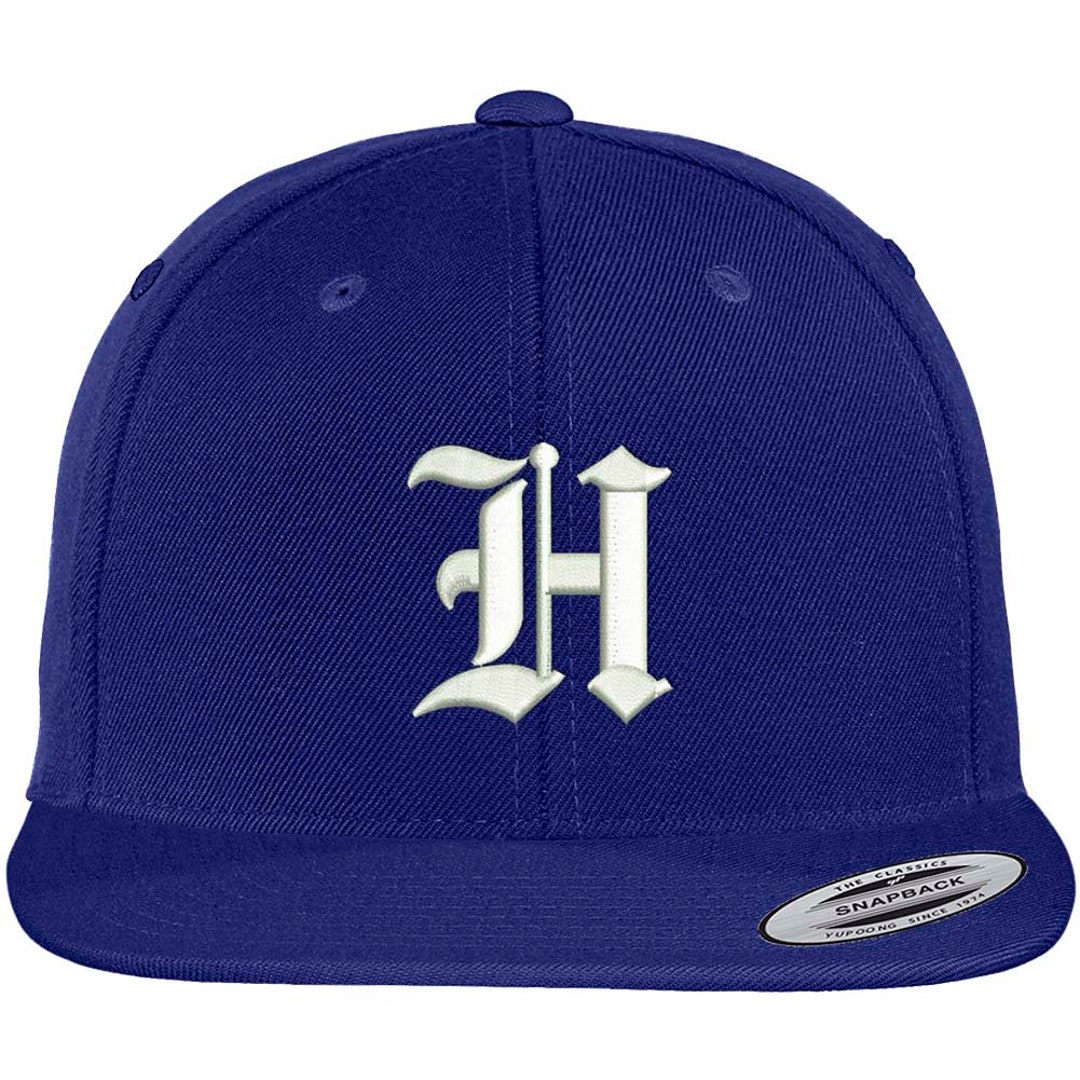 Stitchfy Old English H Embroidered Flat Bill Snapback Cap (SF-TXT008 ...