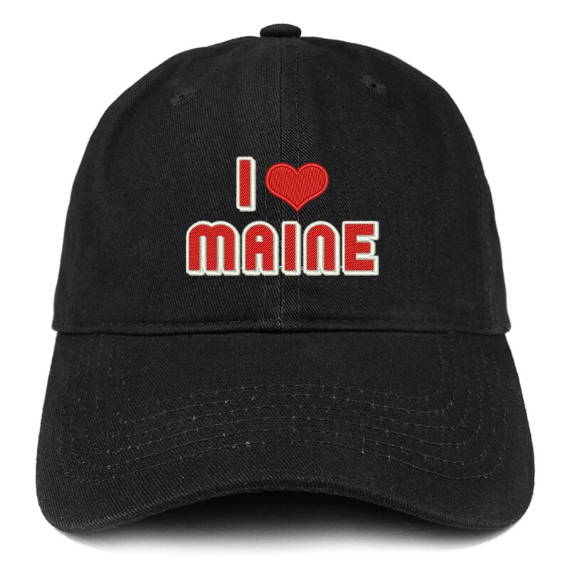 Stitchfy I Love Maine Embroidered 100% Cotton Adjustable Cap | Etsy