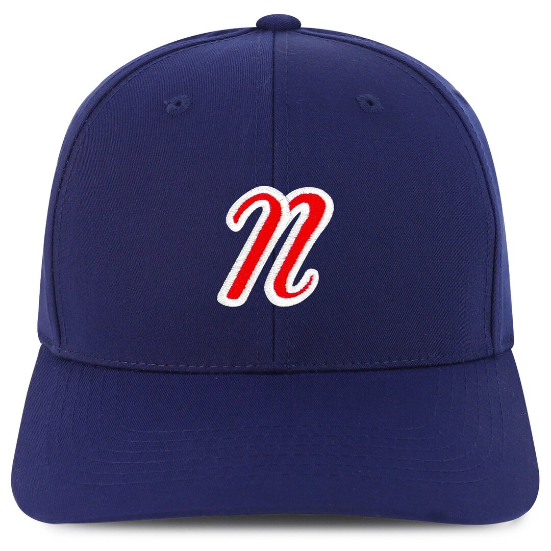 Stitchfy Letter N Script Outline 6 Panel Snapback Baseball Cap (SF ...